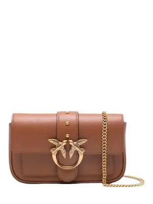 Pinko Love One Pocket Chain Linked Crossbody Bag - Brown