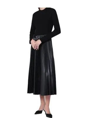 Simkhai Pleated Midi Dress - Black