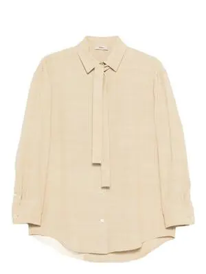 Herno Long-sleeved Shirt With Tie-neck Collar - Nude
