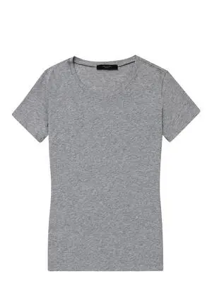 Max Mara T-shirt With Round Neck And Short Sleeves - Gray