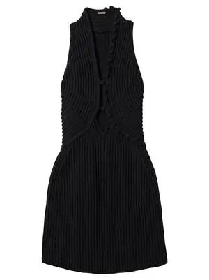 Cult Gaia Vivienne Openwork Ribbed Mini Dress - Black