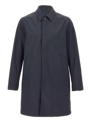 Herno Long-sleeved Buttoned Raincoat - Black