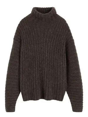 BY MALENE BIRGER Ribbed Turtleneck Sweater With Dolman Sleeves - Black