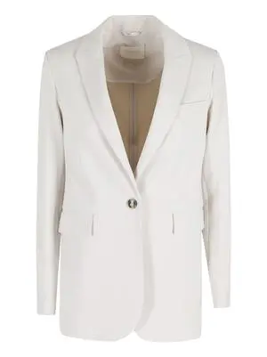 CIRCOLO 1901 Single-breasted Blazer With Notch Lapel - White