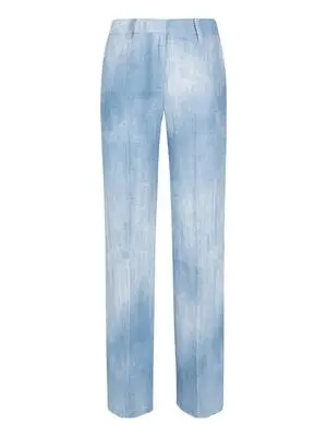 ERMANNO FIRENZE Tailored Straight Leg Trousers - Blue