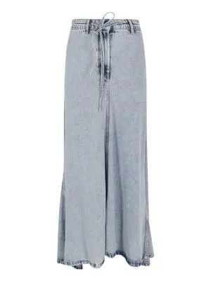 SEMICOUTURE Drawstring Maxi Skirt - Gray