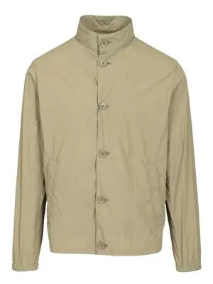 Herno High Neck Button-up Jacket With Elastic Cuffs - Nude