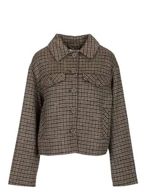 P.a.r.o.s.h Checked Fringed Jacket - Green