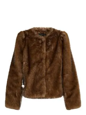 STAND STUDIO STAND STUDIO Sadie Faux Fur Jacket Brown