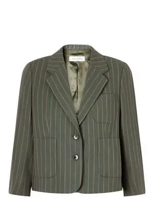 Dries Van Noten Striped Wool-blend Twill Blazer - Black