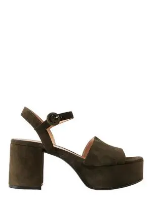 GIANVITO ROSSI Suede Platform Sandals - Black