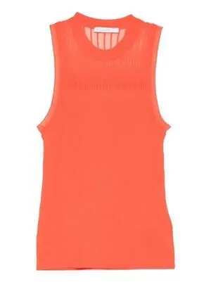 Patrizia Pepe Round Neck Sleeveless Tank Top - Orange