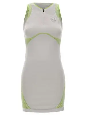 Casablanca Zip-front Sleeveless Dress - Gray