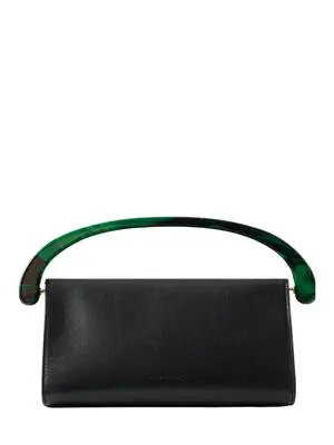 Dries Van Noten Small Leather Bag With Hoop Handle - Black