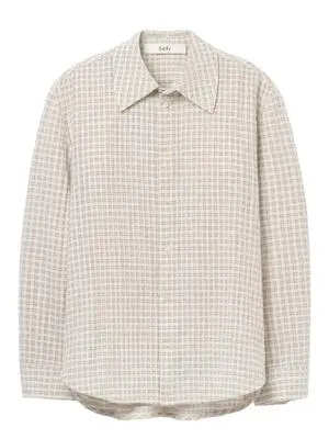 Séfr Textured Check Shirt - Beige