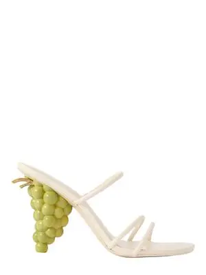 Cult Gaia Sculptural Grape Heel Sandals - White