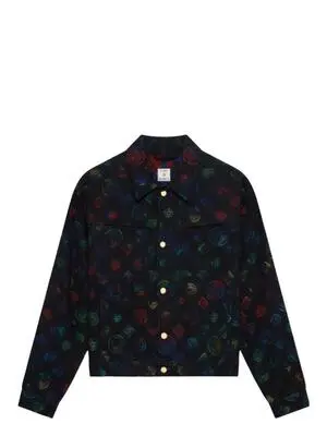 Casablanca Heatmap Monogram Denim Jacket - Navy