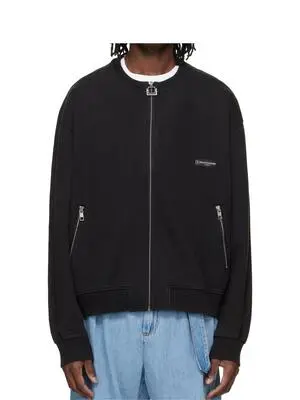 WOOYOUNGMI Zippered Long-sleeved Sweatshirt - Black