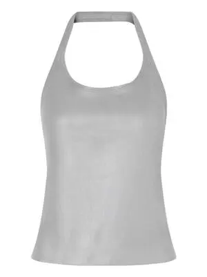 STOULS Stouls Leather Halter Neck Tank Top