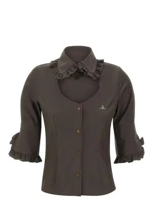 VIVIENNE WESTWOOD Ruffle Detail Button-up Shirt - Black