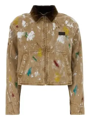 Moschino Moschino Paint Splatter Zip Jacket Green