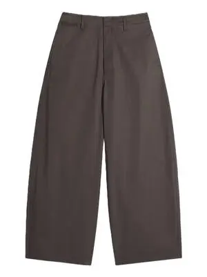 LEMAIRE Wide Leg Chino Trousers - Black