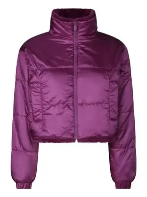 SAVE THE DUCK Stand Collar Zip-up Casual Jacket - Purple