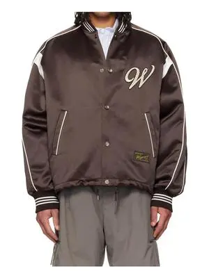 WOOYOUNGMI Embroidered Logo Baseball Jacket - Brown