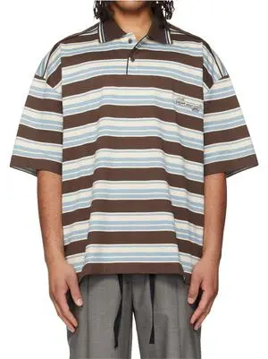 WOOYOUNGMI Striped Short-sleeved Polo Shirt - Multicolor