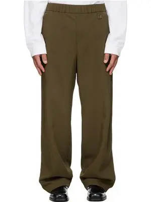 WOOYOUNGMI Stretch Twill Casual Pants - Green