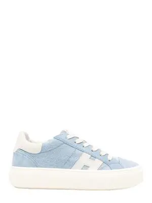 Hogan Hogan H705 Lace-Up Round Toe Sneakers Light Blue