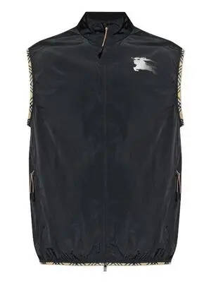 Burberry Checked-trim Vest - Black