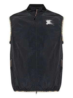 Burberry Checked-trim Vest - Black
