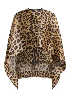 Alberta Ferretti Cape-effect Printed Top - Green
