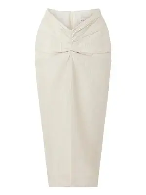 LANVIN Ruched Detail Midi Skirt - White