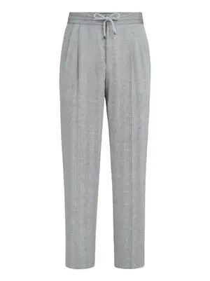 Brunello Cucinelli Drawstring Tailored Pleated Pants - Gray