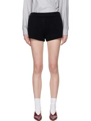 LISA YANG Annora Ribbed Knit Shorts - Black