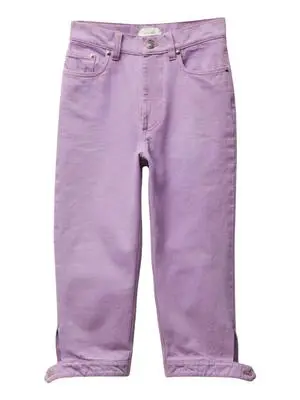Versace Logo-patch Cropped Capri Jeans - Purple