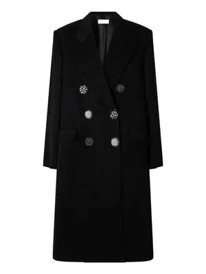 Dries Van Noten Embellished Double-breasted Matelassé Coat - Black