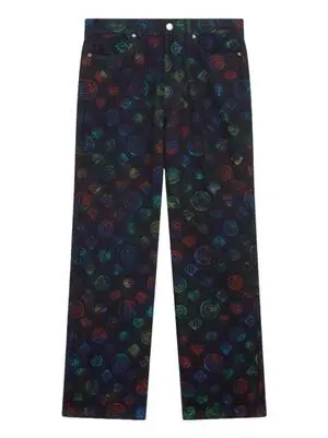 Casablanca Heatmap Monogram Straight Jeans - Navy
