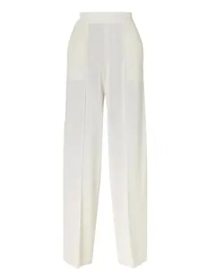 LANVIN Ribbed-knit Wide-leg Pants - White