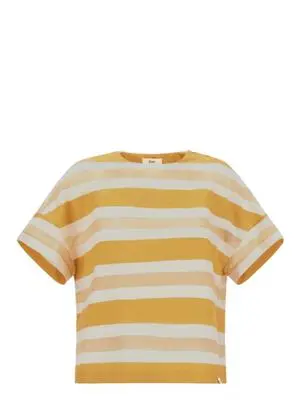Herno Striped Crewneck Short Sleeve Top - Yellow/white