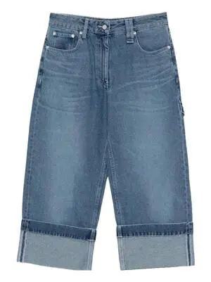 Simone Rocha Straight Leg Cuffed Jeans - Blue