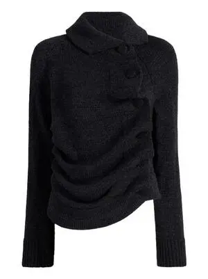 Khaite Asymmetrical Buttoned Cardigan - Black