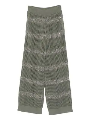 Brunello Cucinelli Sequin Striped Trousers - Gray