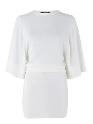 JACQUEMUS Jacquemus Round Neck Bell Sleeve Mini Dress