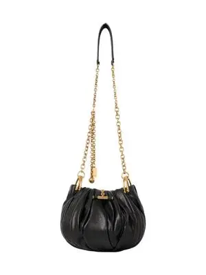 Chloé Plissé Chain Shoulder Bag - Black