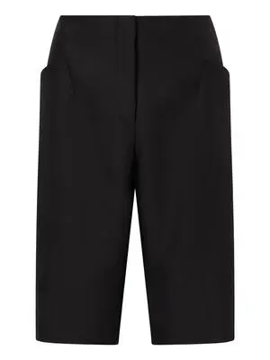 Dries Van Noten Wool And Silk-blend Crepe Knee-length Shorts - Black