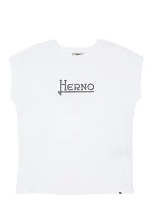 Herno Logo Embellished Crewneck T-shirt - White
