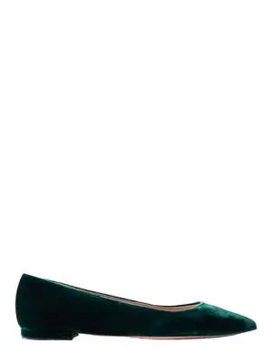 GIANVITO ROSSI Velvet Point-toe Flats - Black